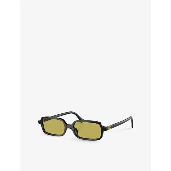 Miu Miu Mu 11zs Rectangle Sunglasses - Black