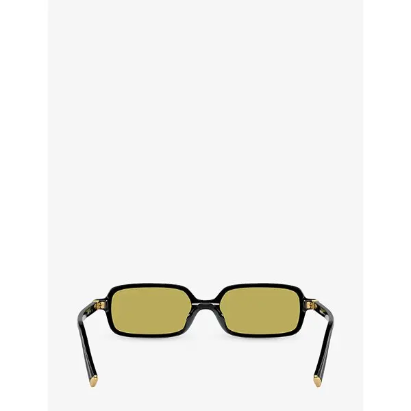 Miu Miu Mu 11zs Rectangle Sunglasses - Black