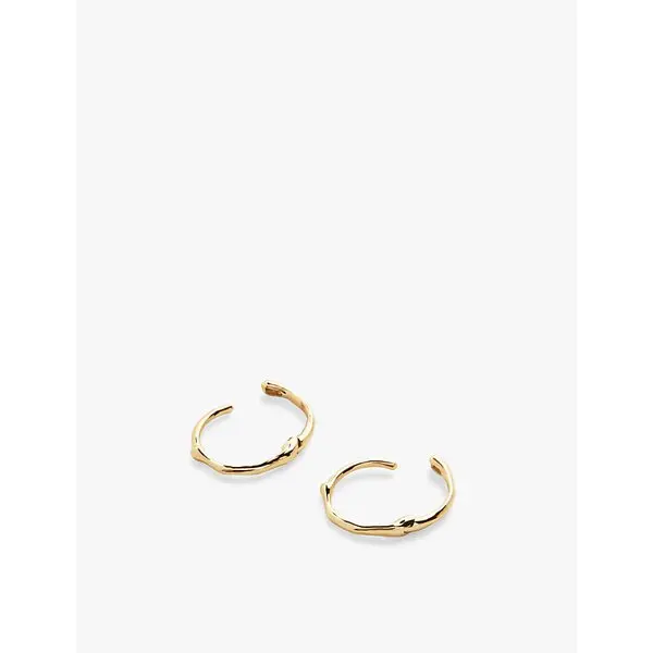 Monica Vinader 14ct Mini Huggie Earrings - Yellow Gold