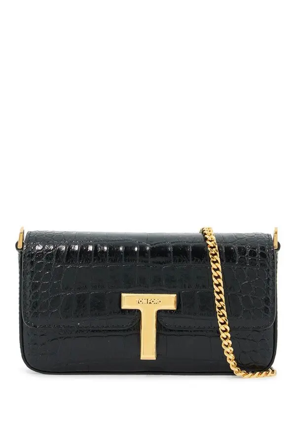 TOM FORD Mini Wallis Crocodile-print Leather Bag