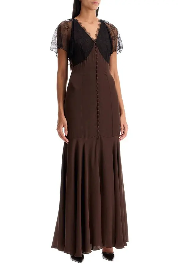 chinese dress ladies ROTATE Birger Christensen Mesh Lace Ruched Mini Dress in Black