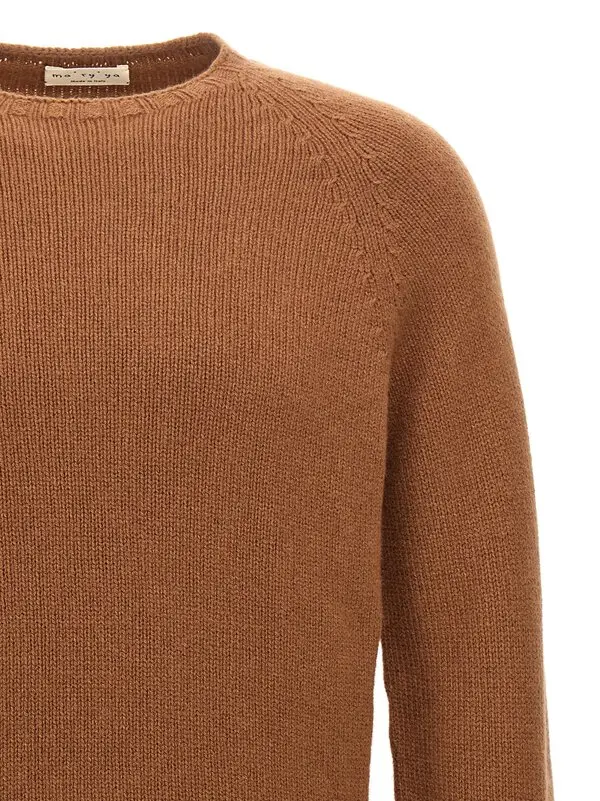MA'RY'YA Crew Neck Sweater - Brown