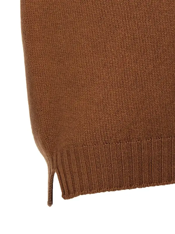 MA'RY'YA Crew Neck Sweater - Brown
