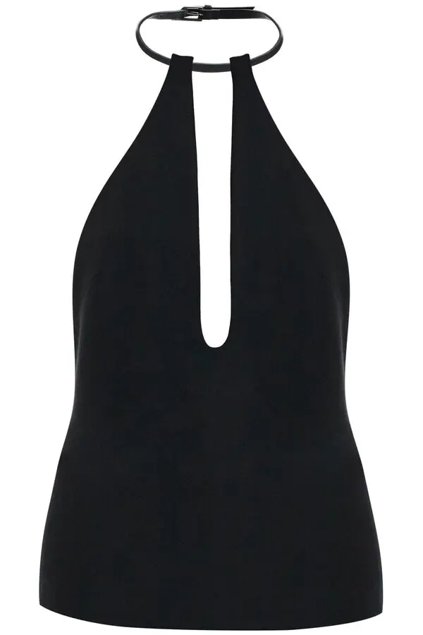 Attico Halter Top With Open Back