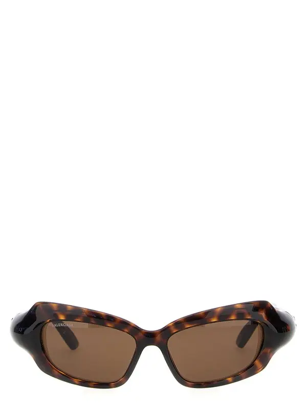 Balenciaga Palazzo Rectangle Sunglasses - Brown