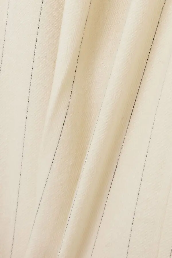 Zimmermann Pleated Pinstriped Wide-leg Pants - Cream