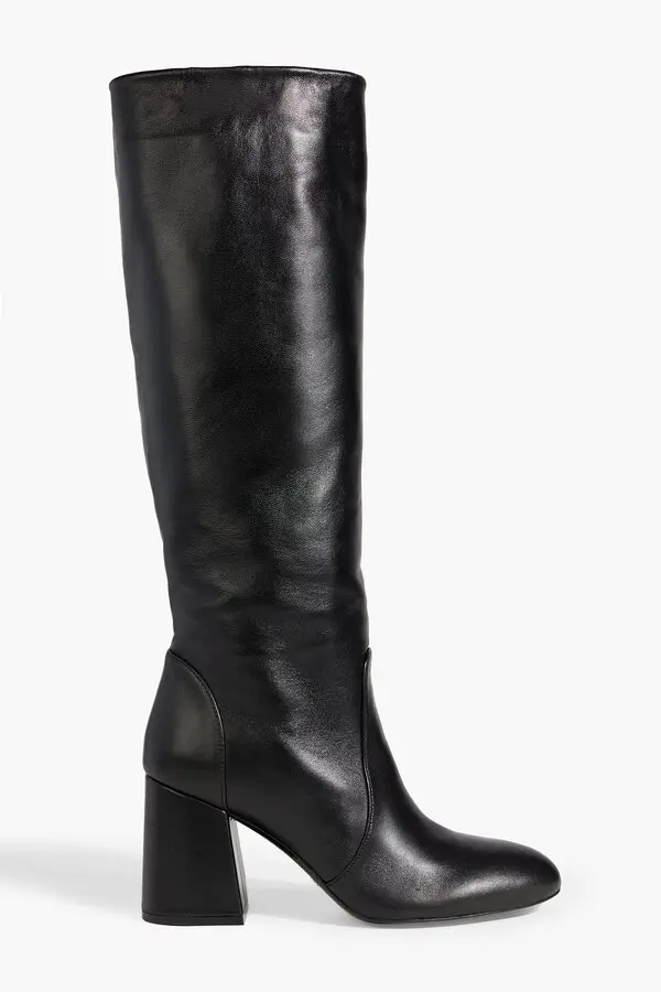 STUART WEITZMAN Glossed-leather Knee Boots - Black