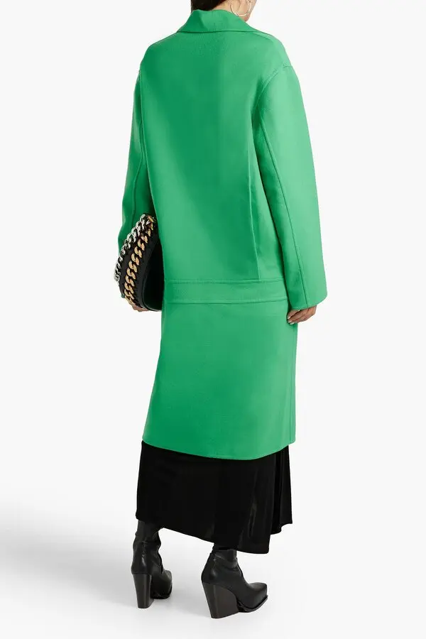 Stella McCartney Double-breasted Wool-felt Coat - Green