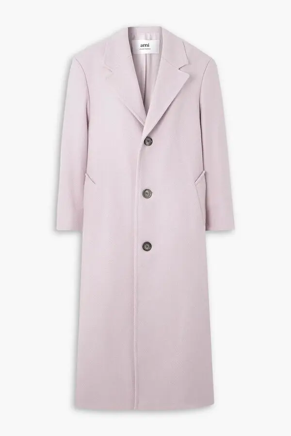 Ami Wool-blend Twill Coat