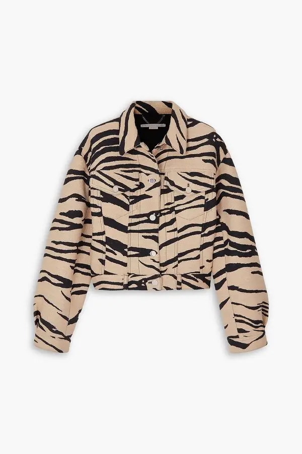 Stella McCartney Zebra-jacquard Trucker Jacket - Beige