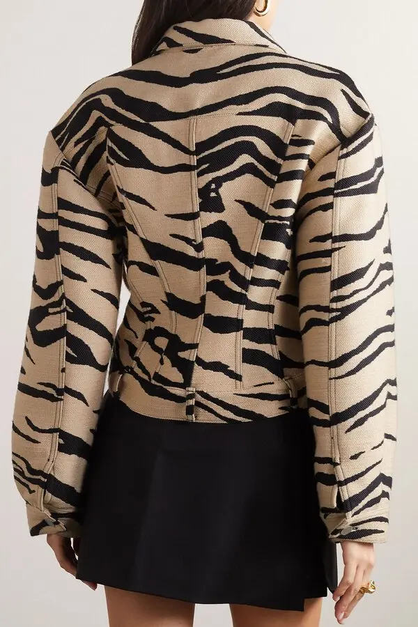 Stella McCartney Zebra-jacquard Trucker Jacket