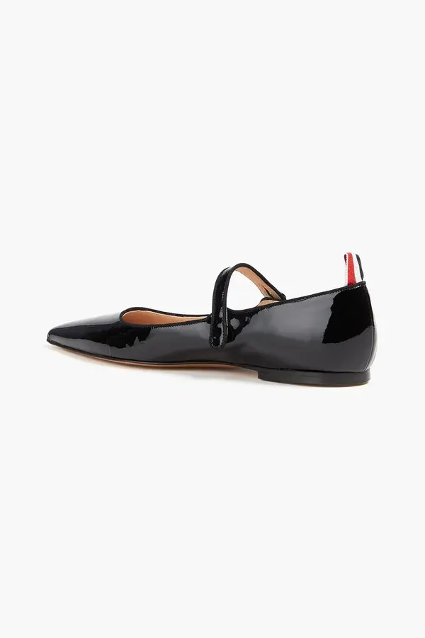 Thom Browne Patent-leather Point-toe Flats