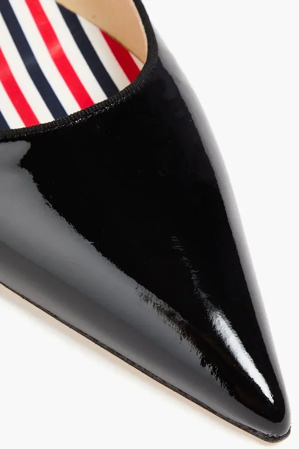 Thom Browne Patent-leather Point-toe Flats