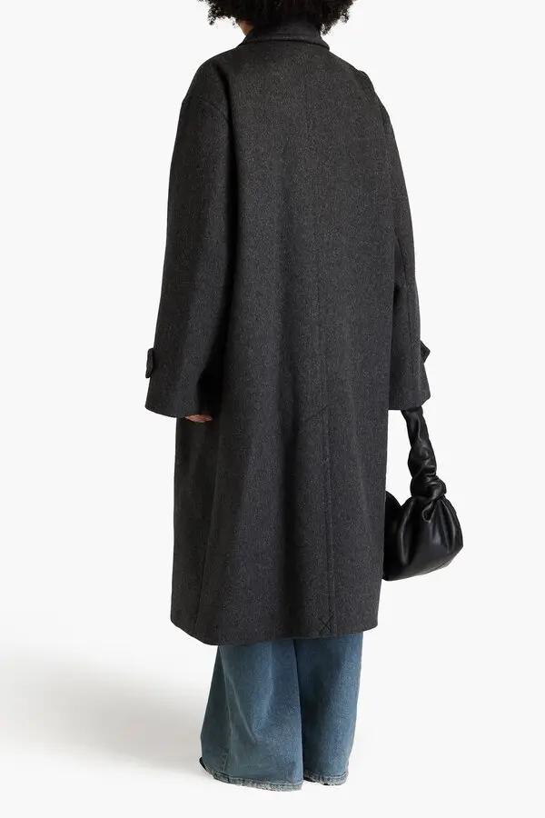 NILI LOTAN Georgio Double-breasted Brushed Wool-felt Coat