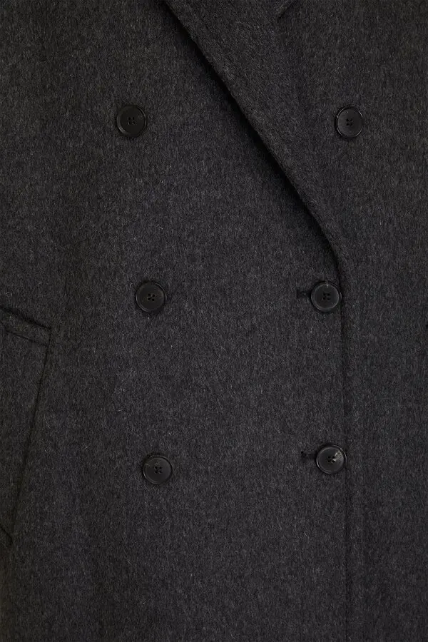 NILI LOTAN Georgio Double-breasted Brushed Wool-felt Coat