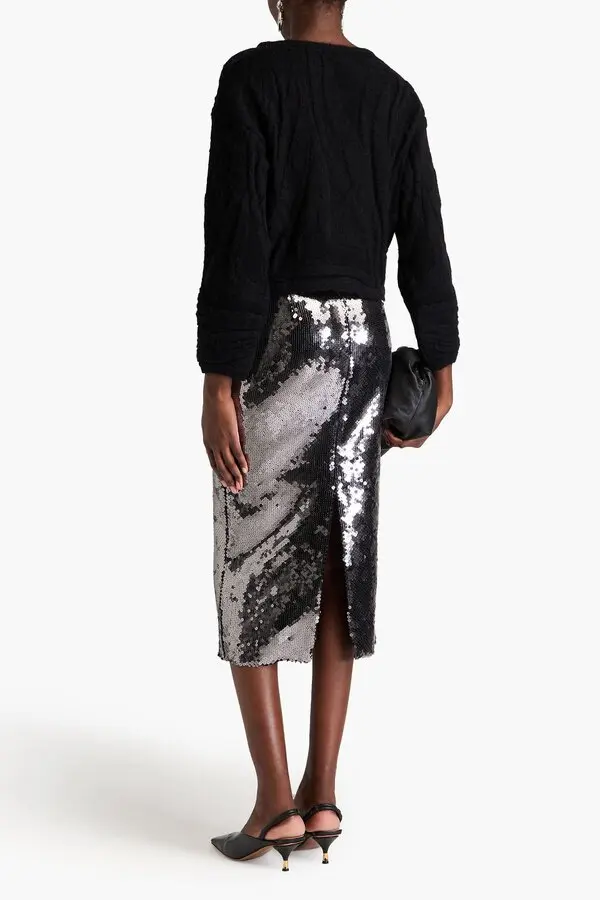 Alberta Ferretti Textured-knit Wool Sweater