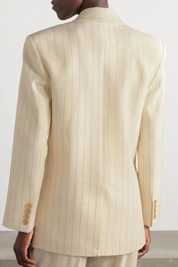 Zimmermann Luminosity Oversized Double-breasted Pinstriped Blazer - Cream