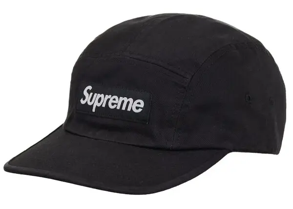 Supreme Washed Chino Twill Camp Ii Cap - Black