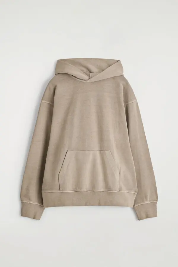 Cos Washed Cotton-jersey Hoodie