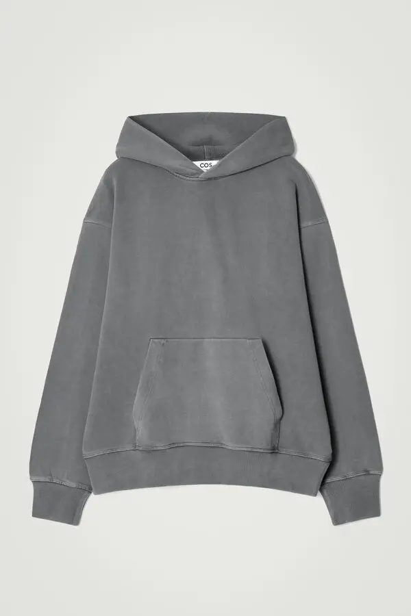 Cos Washed Cotton-jersey Hoodie - Black