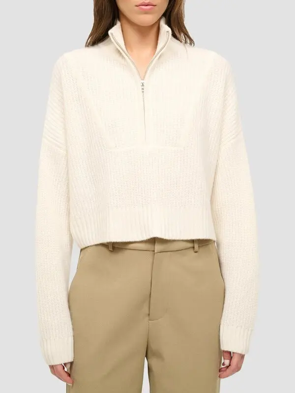 Staud Hampton Cashmere Crop Sweater
