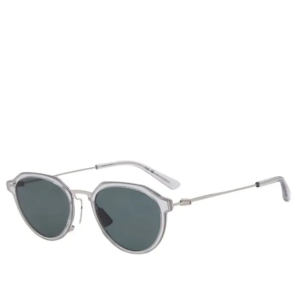 Bottega Veneta Thin Triangle Sunglasses - Grey/silver/green