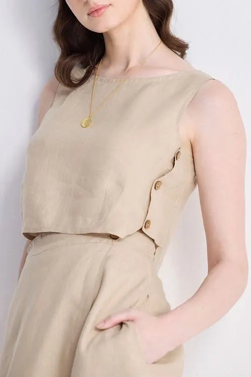 REISTOR Overlap Midi Skirt - Neutral