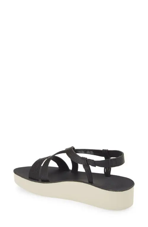 Olukai Onohi Strappy Platform Sandal - Black/white Sand