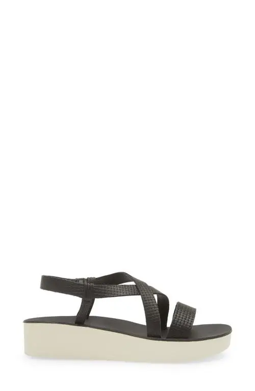 Olukai Onohi Strappy Platform Sandal - Black/white Sand