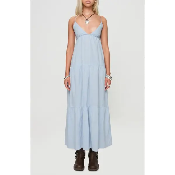 princess polly flowy dress Celena Maxi Dress | Blue Burnout | Womens main image 0