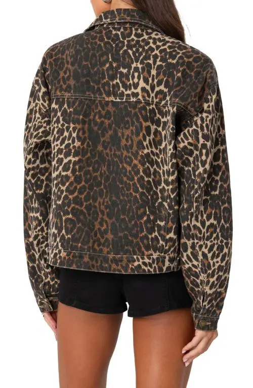 EDIKTED Print Denim Trucker Jacket