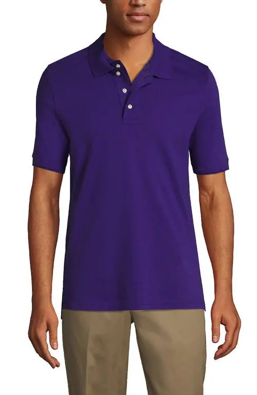 LANDS' END School Uniform Long Sleeve Interlock Polo Shirt - Deep Purple