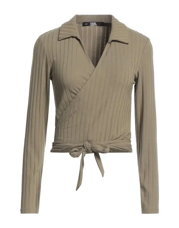 Karl Lagerfeld Ribbed Knit Wrap Cardigan