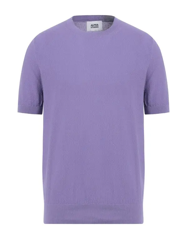 Alpha Studio Cotton Knit Sweater - Purple