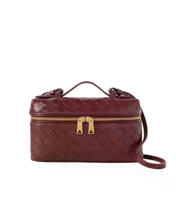Bottega Veneta Intrecciato Leather Tote - Burgundy