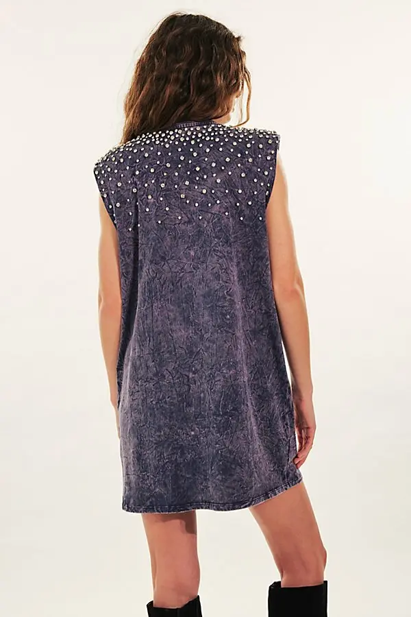 Free People Shooting Star Mini Dress In Graphite - 34% Off | Editorialist