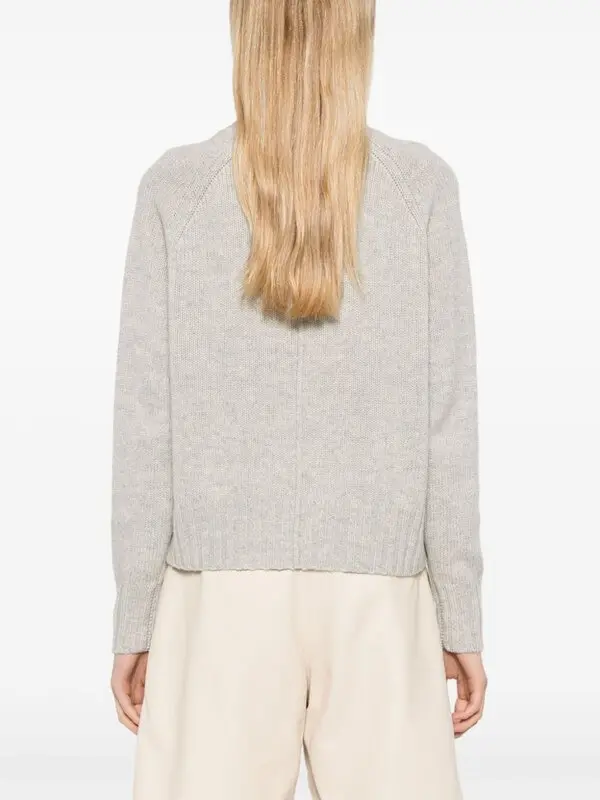 ALLUDE V-neck Virgin Wool-cashmere Cardigan - Grey