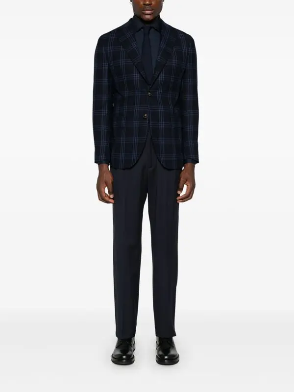 Eleventy Checkered Blazer - Blue