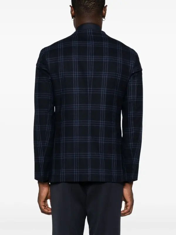 Eleventy Checkered Blazer - Blue