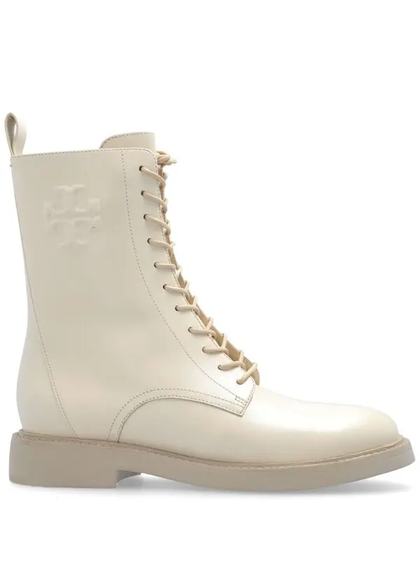 Tory Burch Logo-embossed Leather Ankle Boots