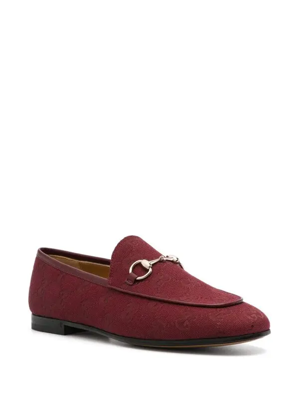 Gucci Macro Gg Canvas Loafers - Red