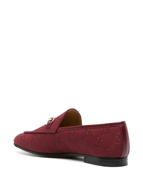 Gucci Macro Gg Canvas Loafers - Red