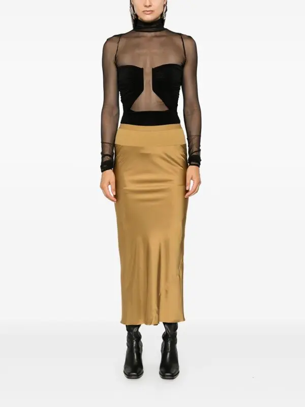 Rick Owens Calf Bias Skirt - Yellow