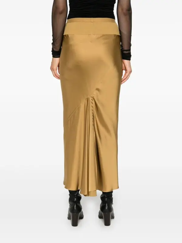 Rick Owens Calf Bias Skirt - Yellow