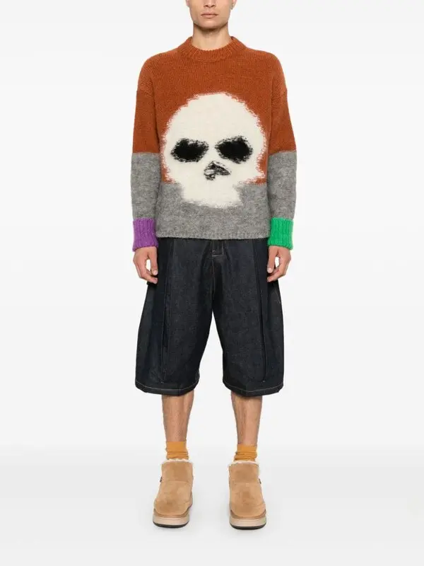 ERL Skull Intarsia-knit Sweater