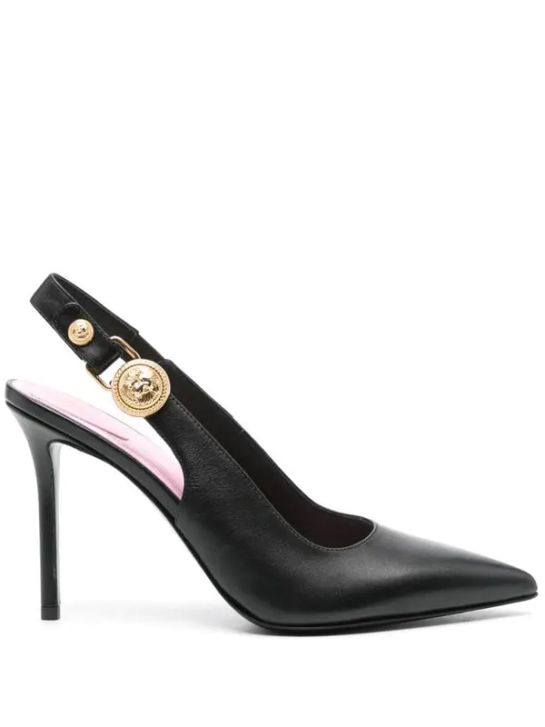 Balmain 100mm Leather Slingback Pumps
