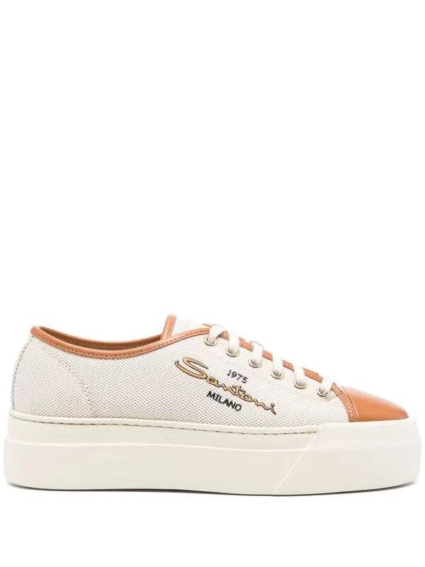 Santoni Canvas Platform Sneakers