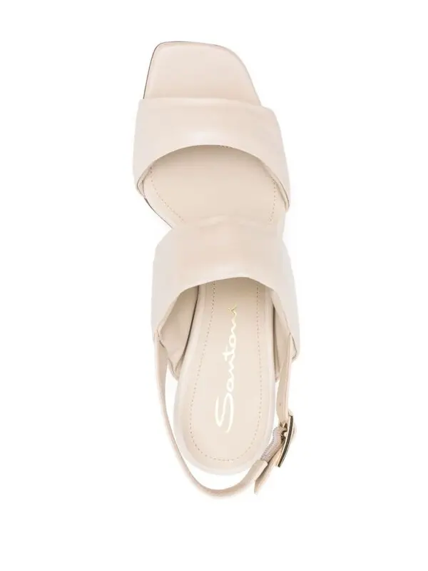 Santoni 60mm Double-strap Slingback Sandals - Neutrals