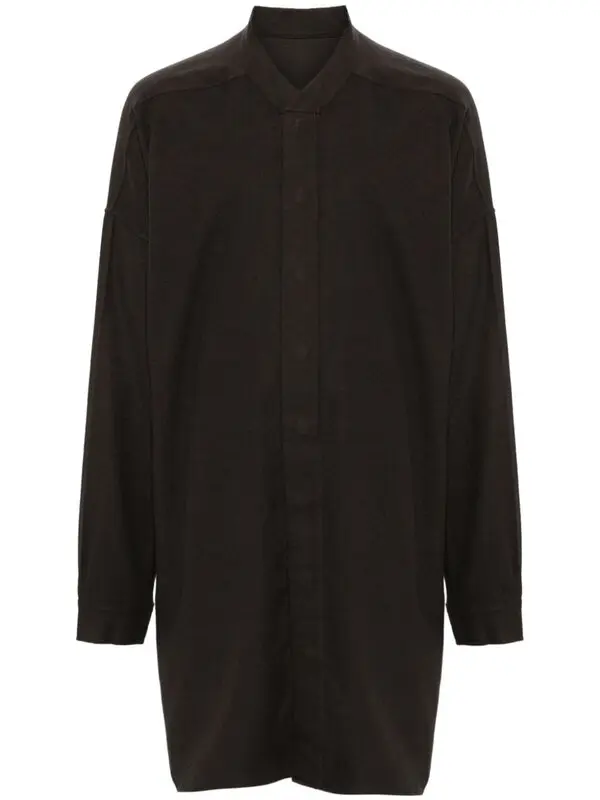 Rick Owens Snap Collar Faun Shirt - Grey