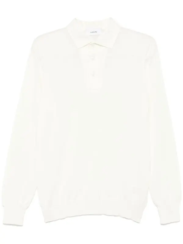 LARDINI Mélange Polo Shirt - White